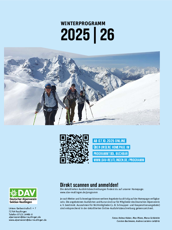 Das neue Winterprogramm 2025/26 ist da!